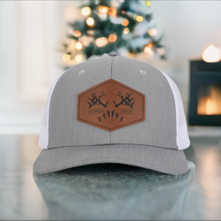 Leather Patch Grey Snapback Hat | Caribou Gear – Caribou Gear Outdoor ...